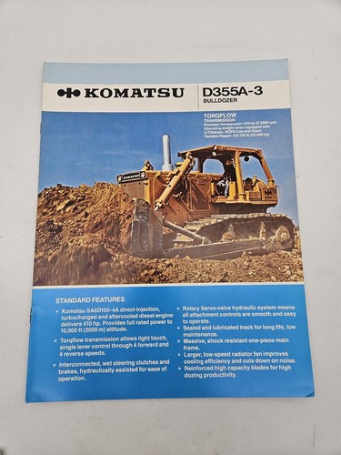 Komatsu D355A-3 Bulldozer Brochure 6 Page | eBay