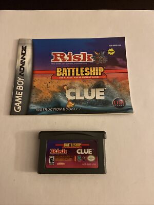 Battleship Risk Clue Gameboy Advanced Game GBA Cartridge And Manual | eBay