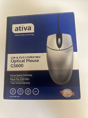 New Ativa Gs600 Optical Mouse USB PS/2 Compatible (E9) | eBay
