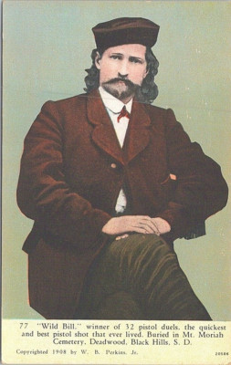 Lithograph Wild Bill Hickok Studio Pose Outlaw Wild West 1908 | eBay