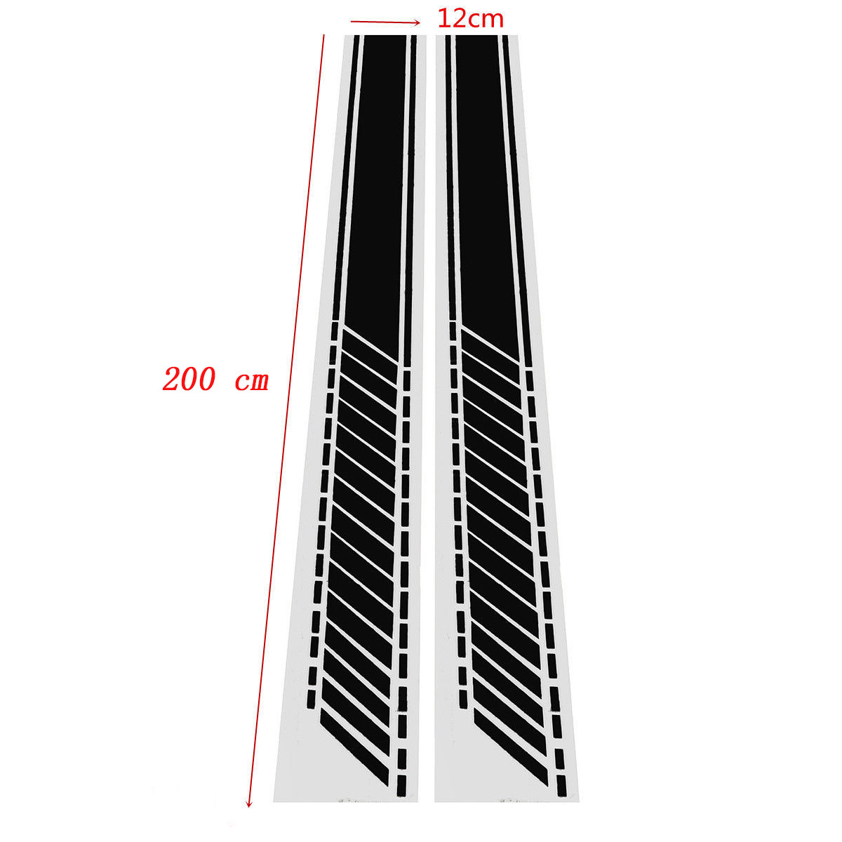 Pair Black Car Racing Stripe Lower Door Panel Decals LAVIDA Vinyl Side ...
