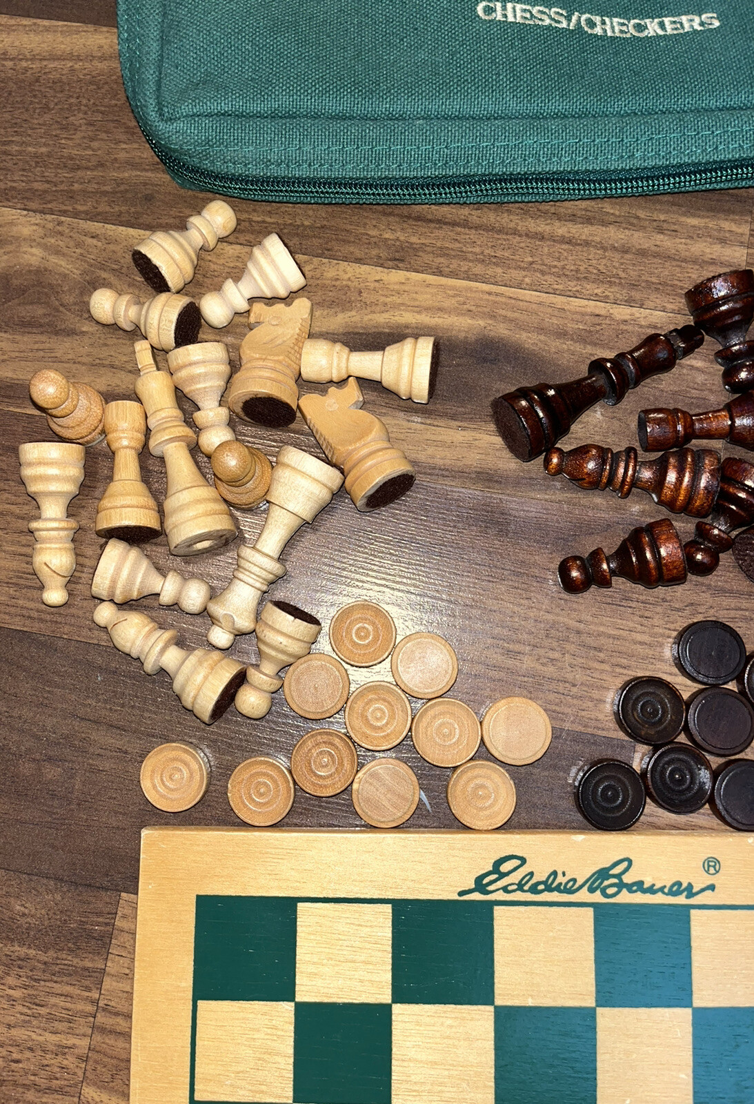 Rare Vintage Eddie Bauer Chess / Checkers Travel Set *Incomplete *** | eBay