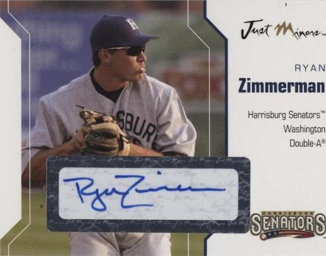 2006 Just Minors - Just Autographs Ryan Zimmerman #70 Autographs (AU ...