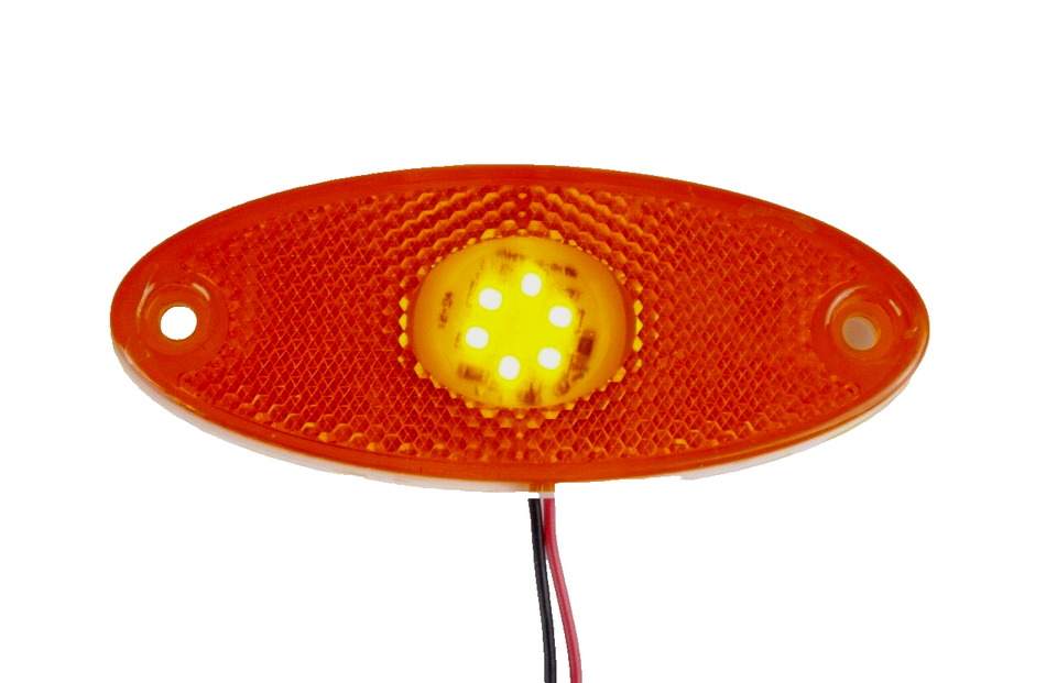 # LED Side Marker Oval Lights 10x 12V Orange Lamps Truck Lorry Van ...