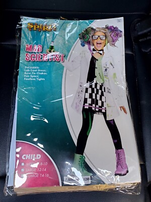Spirit Mad Scientist Girl/Child Size Large 12-14 Halloween Costume | eBay