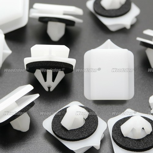 25 Door Cladding Moulding Clip Rocker Panel Retainer White For Ford For ...