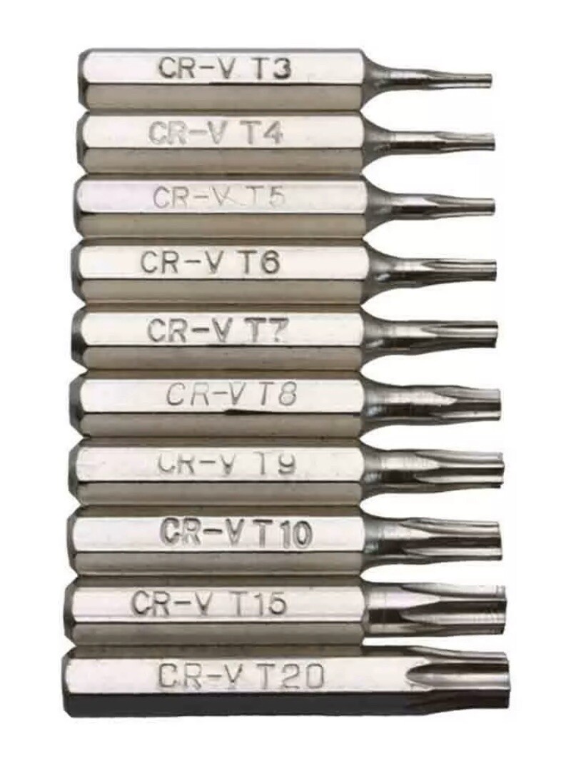 10Pcs T3-T20 Impact Torsion Micro Bit Set Tool Screwdriver Bits Torx ...