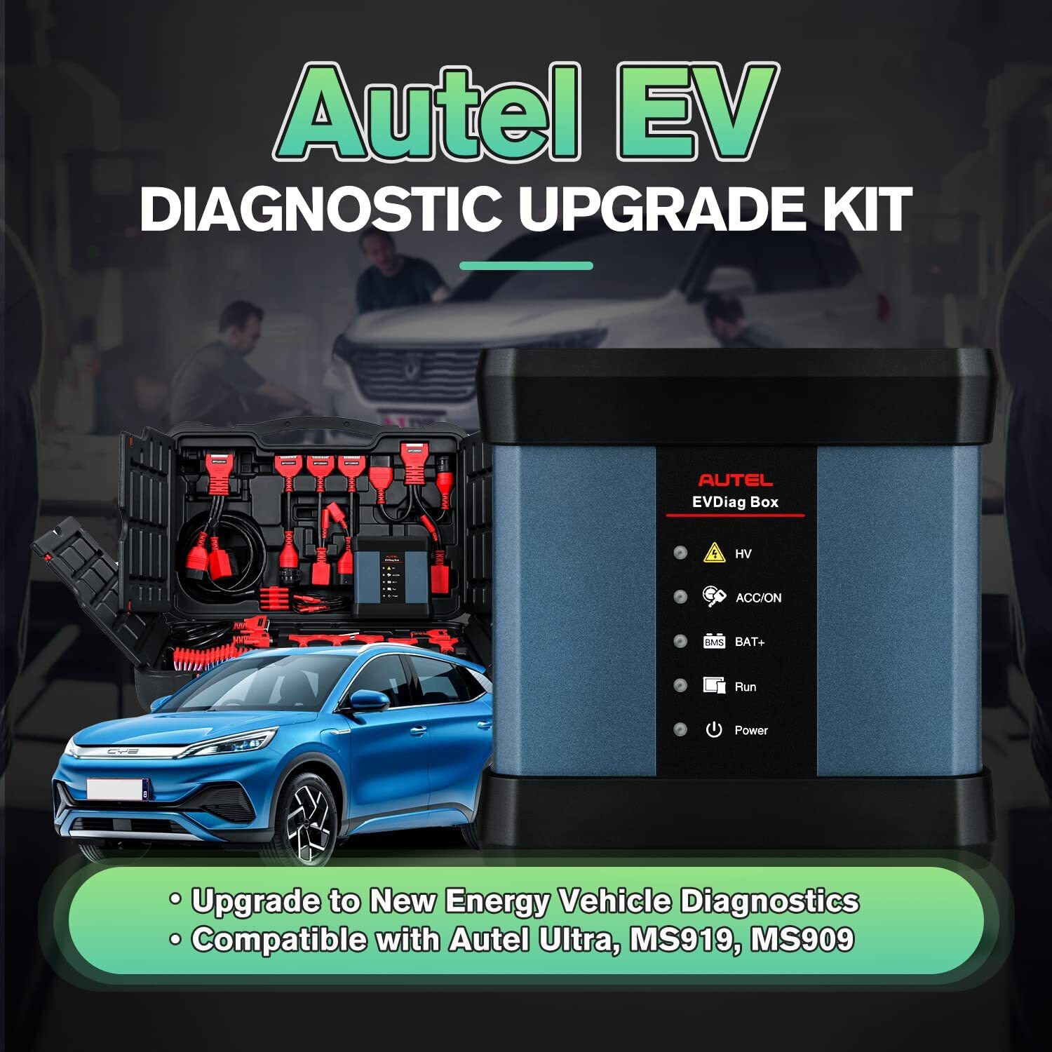 Autel MaxiSys EV Diagnostics Upgrade Kit EVDiag Box Breakout Leads ...