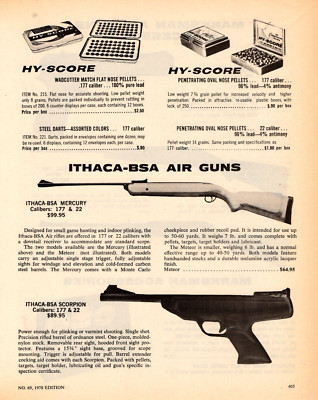 1978 Print Ad of Ithaca BSA Mercury Air Rifle & Scorpion Air Pistol | eBay