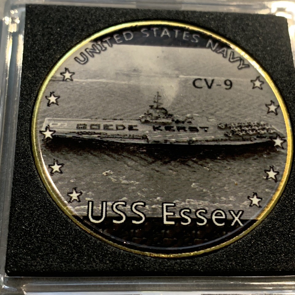 US Navy CHALLENGE COIN- WW2 -USS ESSEX CV-9 Aircraft Carrier w/Case | eBay