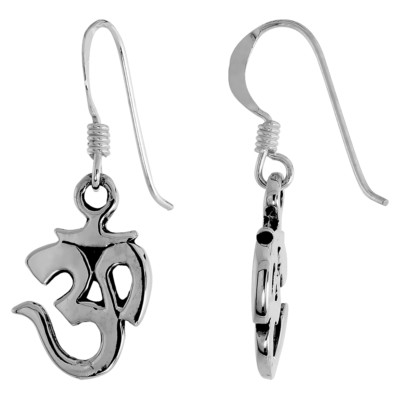 Sterling Silver OM, OHM, AUM Earrings | eBay