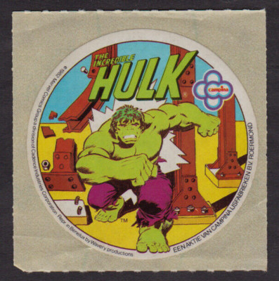1982 Dutch Incredible HULK Campina Milk Sticker #4 Marvel Super Heroes ...