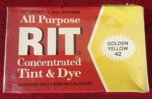 Vintage Rit Powder Dye - Golden Yellow #42 - Old Formula, Collectors ...