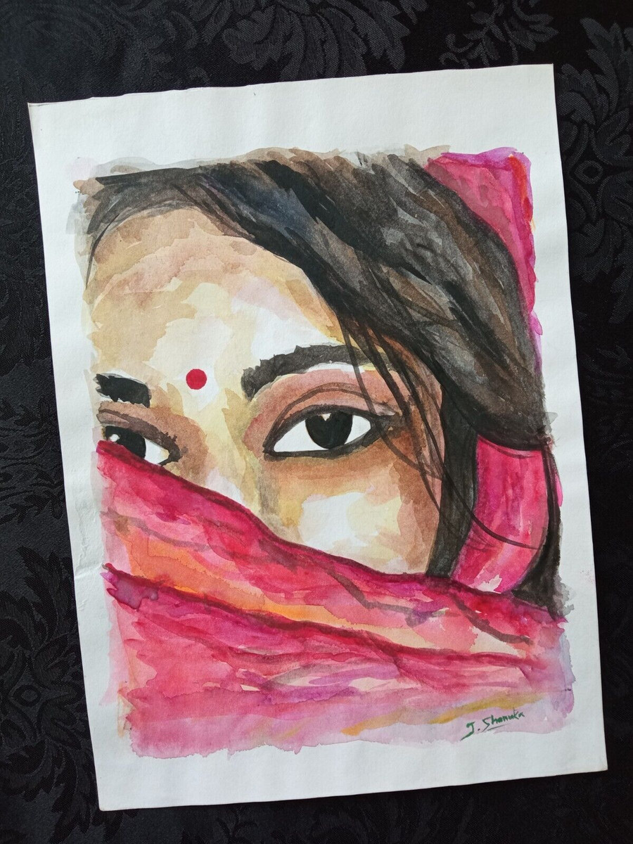 Watercolor Paintings Of Indian Women