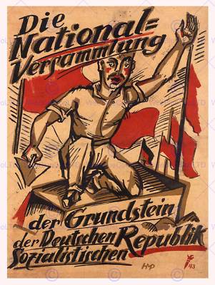 POLITICAL PROPAGANDA GERMAN SOCIALIST REPUBLIC WEIMAR GERMANY POSTER ...