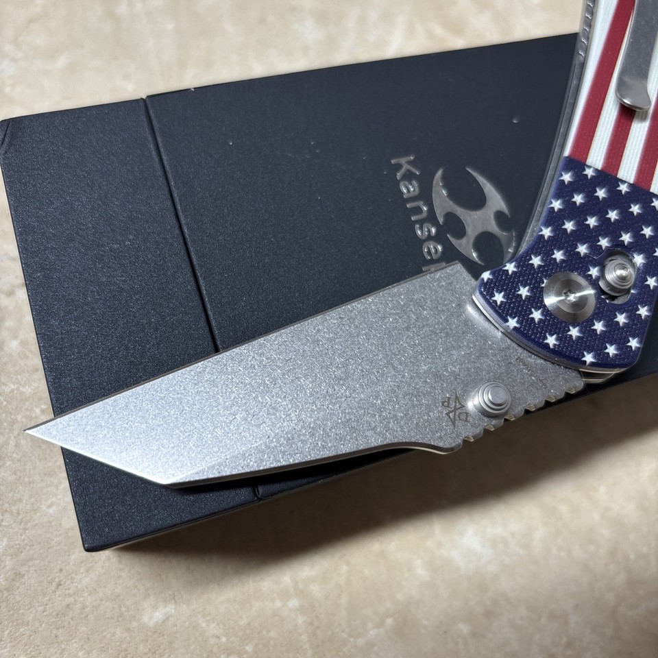 KANSEPT MAIN STREET EDC JADE G10 WITH AMERICAN FLAG HANDLE 154CM BLADE ...