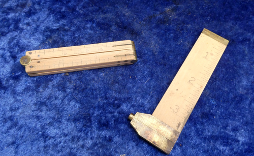 Vtg Stanley No. 136 Wood 3in Inside Diameter Ruler & #6 12" Boxwood ...