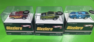 (3) Hot Wheels Sizzlers Heavy Chevy, Rodger Dodger & Ford Mark IV NIP ...