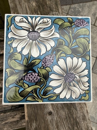 William Morris De Morgan Sprig of Flowers White Ceramic Tile B | eBay
