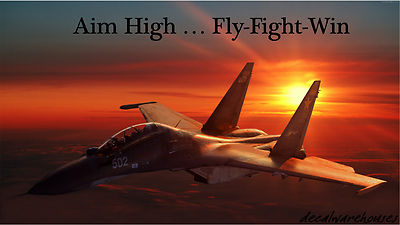 Air Force Jet &Aim High Fly Fight Win Repositionable Wall Sticker Wall ...