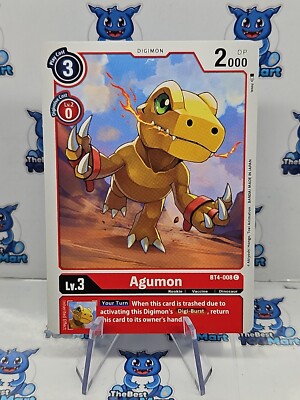 Digimon Card - Agumon BT4-008 - Common - Great Legend - NM | eBay