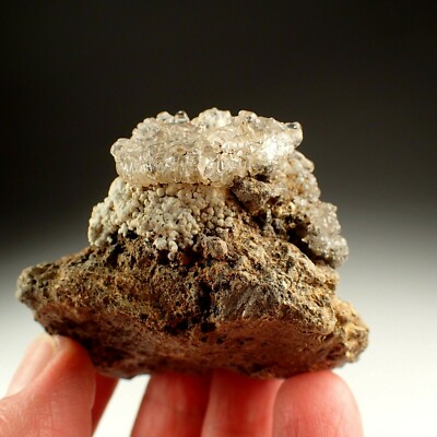 HYALITE * WATER-CLEAR BOTRYOIDAL OPAL ON MATRIX * NICE ! Valec, CZECH ...