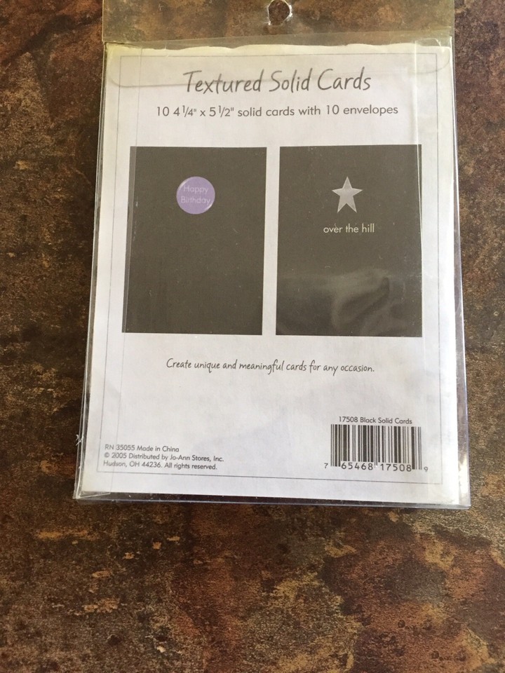 NEW!JoAnn CraftEssentials Textured Solid Cards (10 Cards & 10 Envelopes ...