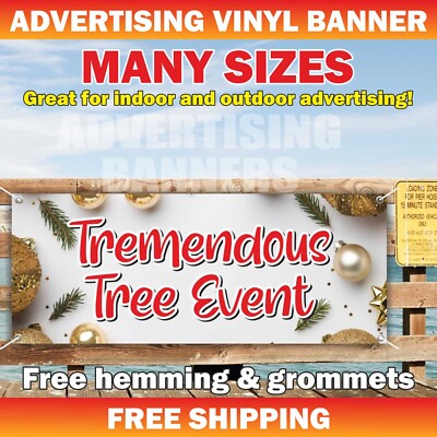 Tremendous Tree Event Advertising Banner Vinyl Mesh Sign Merry ...