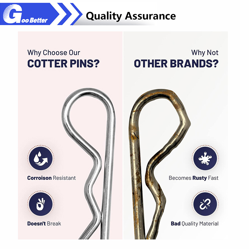 150Pcs R Cotter Pins Assortment Kit Hitch Pin Clip Locking R Hairpin ...