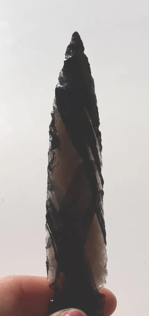 Obsidian Arrowhead Spear Tip Translucent Mahogany End | eBay