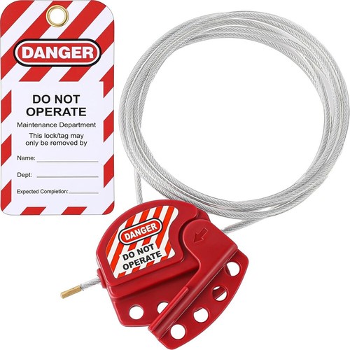 Lockout Tag Cable Lock Adjustable Cable Lock Vinyl Coated Steel Cable ...