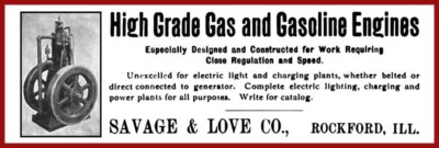Savage & Love Gas Engines, Rockford IL NEW Sign 12x36" USA STEEL XL ...