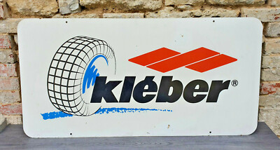Vintage Large Enamel Advertising Sign Kleber Tire Double-Sided | eBay UK