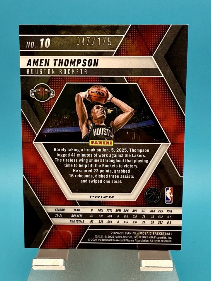2024-25 Panini Mosaic Pink Amen Thompson /175 Houston Rockets | eBay