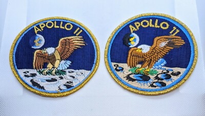 Two Vtg Apollo II NASA Patches Mission Patch Gold Trim With Color ...