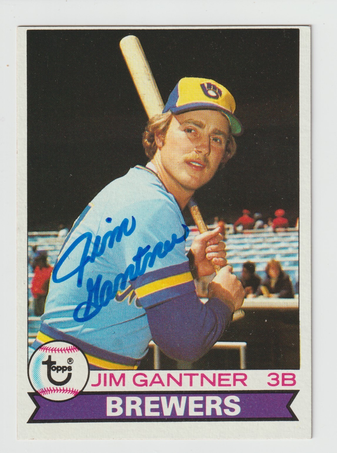 Jim Gantner - Signed 1979 Topps Baseball Card #154 -Milwaukee Brewers ...