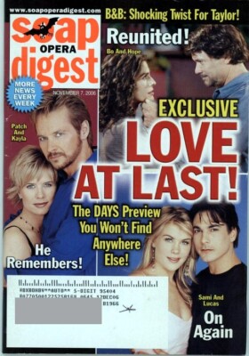 SOAP OPERA DIGEST Nov 7 2006 Stephen Nichols Mary Beth Evans Peter ...