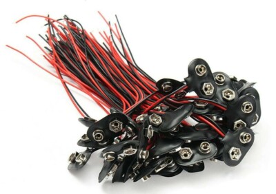 20pcs 9V T-Type Battery Clip Snap Connector Volt USA SHIP/SOLD | eBay