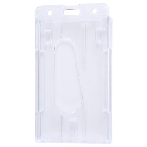 1x Vertical Hard Plastic Badge Holder Card ID Multi Transparent 10x6cm ...