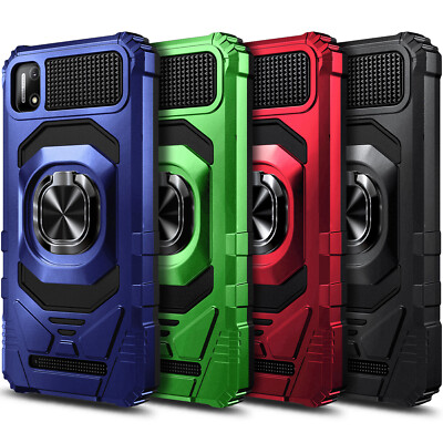 For Cloud Stratus C7 Case Ring Stand Phone Cover with Tempered Glass ...