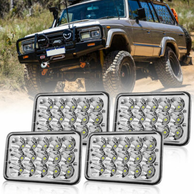 4pcs Square 4x6" Inch LED Headlights H4 For FJ80 FZJ80 HZJ80 toyot 60 ...