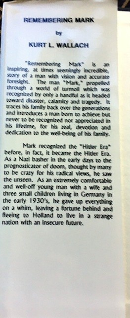 Remembering Mark by Kurt L. Wallach (Hardcover) for sale online | eBay