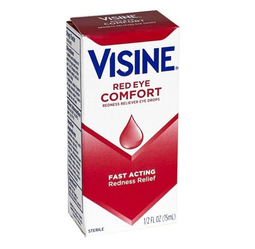 VISINE Red Eye Comfort Fast Acting Redness Relief Eye Drops 0.5 fl oz ...