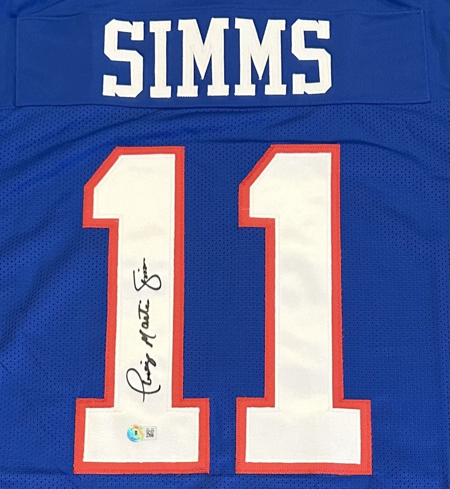 Phil Simms Signed New York Giants Custom Jersey Full Name Autographed ...
