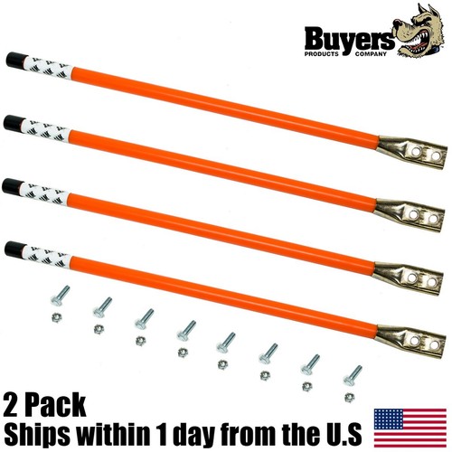 Buyers 2PK 24" Set Orange Reflective Guide Markers for Western Snow ...