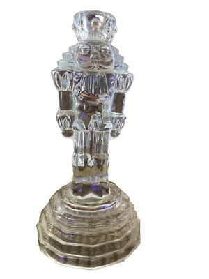 Princess House Lead Crystal Soldier Nutcracker Candleholder Christmas ...