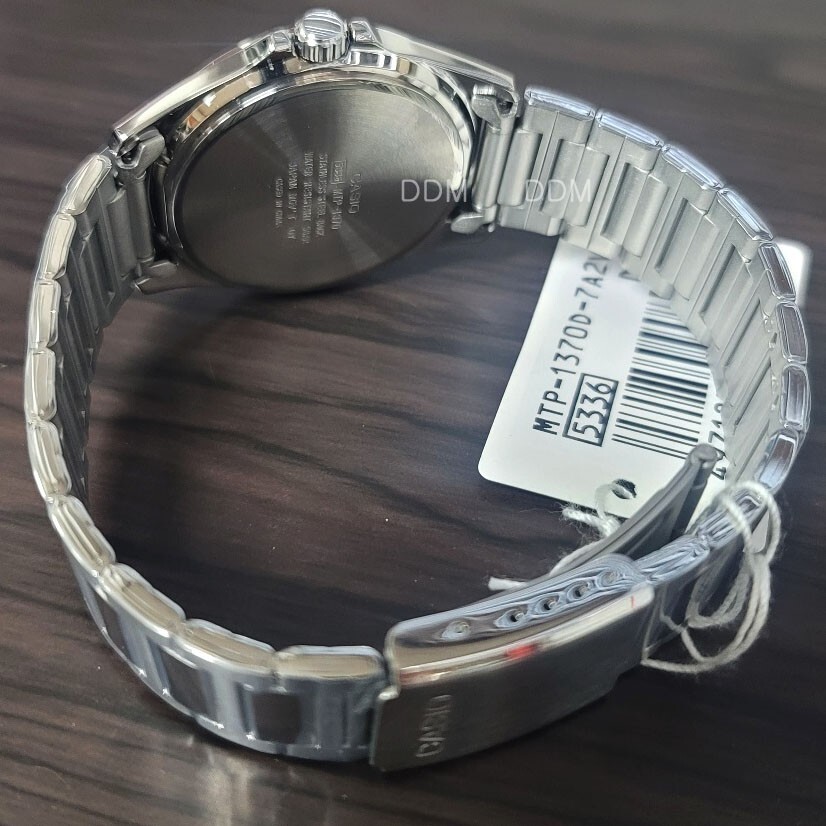 Casio MTP-1370D-7A2VDF Analog Silver Metal Band White Men Watch ...