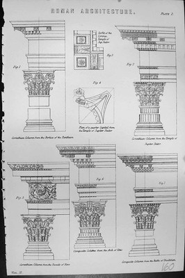 Old Mackenzie C1880 Science Roman Architecture Pantheon Column Temple ...