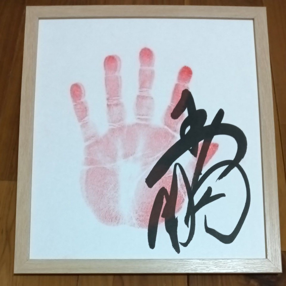 Sumo wrestler Oho's autographed handprint, framed Japanese wrestling | eBay