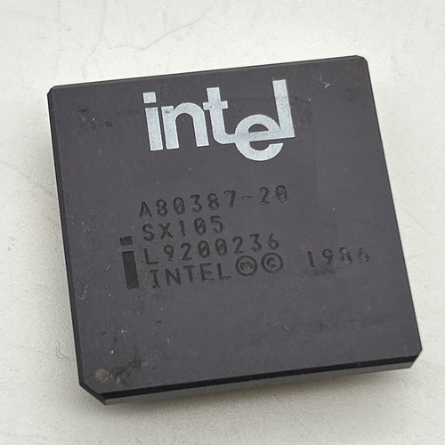 Intel A80387DX-20 FPU Math Co processor 20MHz 387DX SX105 i387 White ...